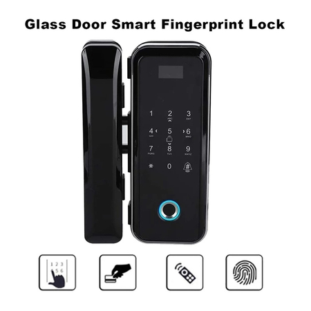 Биометрический замок для стеклянных дверей. Lock for glass doors