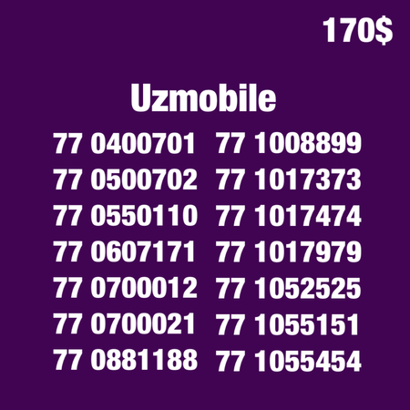Uzmobile gold chiroyli raqamlari/ Золотые красивые номера Узмобайл