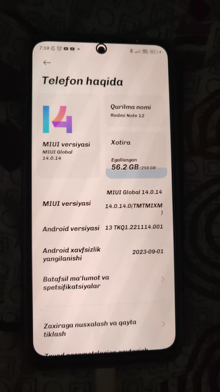 Redmi note 12 256 8