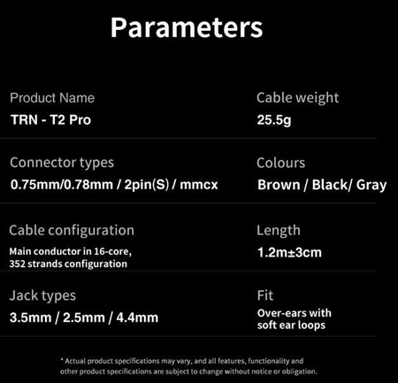 Новый TRN T2 PRO 16 Core посеребренный Hi-Fi кабель 3,5 мм штекер