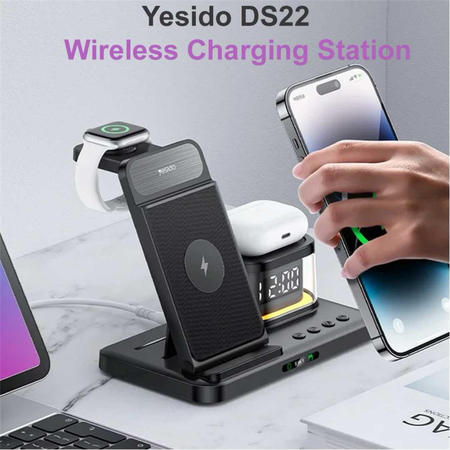 Yesido DS22 Док-станция ночник 5-in-1 для беспроводной зарядки