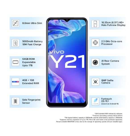 Vivo Y21 4/64 yangi karobkada