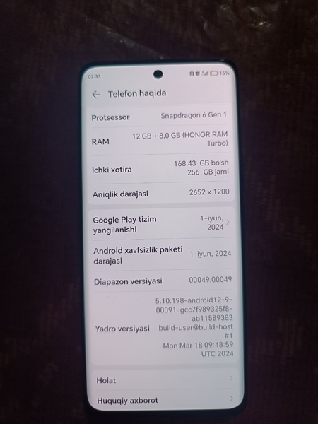 Xonor x 9b kafolati bilan