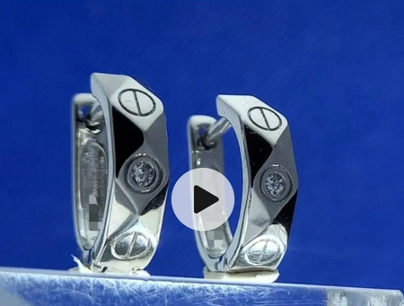 Новые серебряные серьги под Cartier