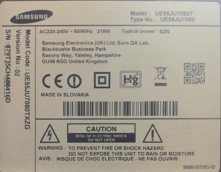Samsung 55 дюйм требует ремонта