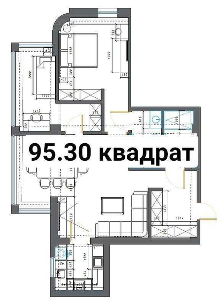 Сдается 3х комн Квартира 95 м2 Габус Ц1 ВИУТ ул Шахрисабз (7144)