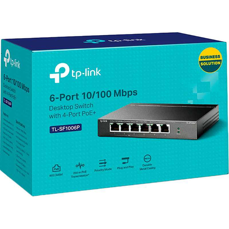 Tp-Link TL-SF1006P с 6 портами 10/100 Мбит/с (4 порта PoE+)