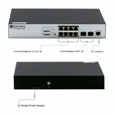 Управляемый PoE коммутатор уровня L2 PXT-S2780G-8T-POE и
