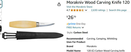 Нож Mora 120 и крюк для резьбы по дереву Mora 164, Финляндия