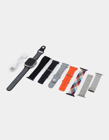 Aqilli soat smart watch X8 ULTRA simsiz zaryadlash uchun quti va 7 ta