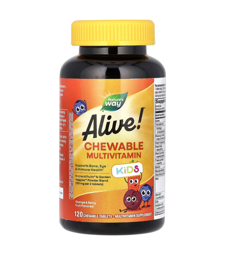 Alive, мултивитаминная добавка для детей, со вкусом апельсина и ягод