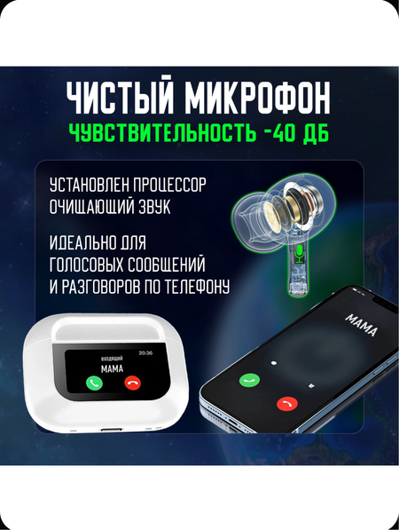 Беспроводные наушники с сенсорным экраном