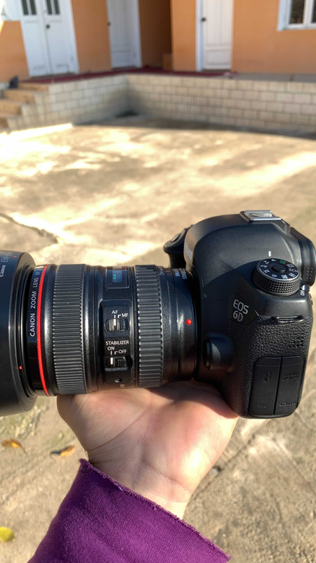 Canon 6D + 24-105 Usm obyectivi bilan + document karobka