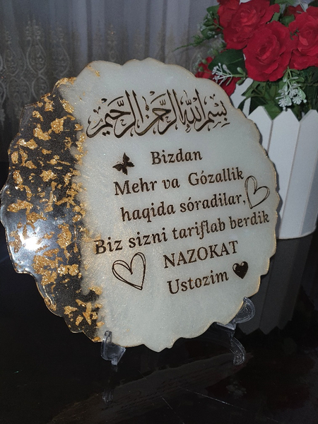 Resin art kaligrafia