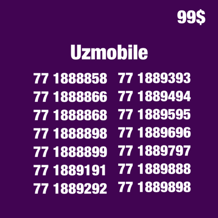Uzmobile gold chiroyli raqamlari/ Красивые золотые номера Узмобайл