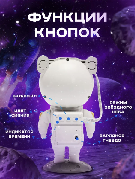 Ночник проектор космонавт