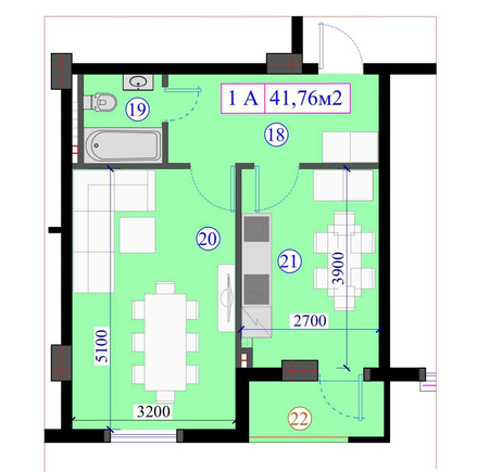 1 xonali 41m² 6-qavat sotiladi.