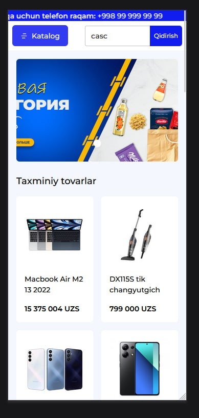 Online Do'kon platformasi sotiladi. VueJs, NodeJs, NestJs, Postgresql