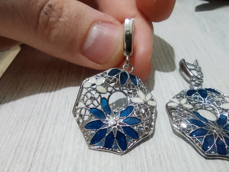 Сережки серебро 925