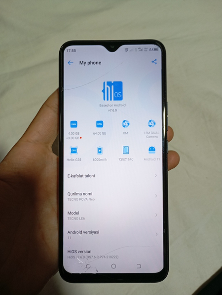 Tecno pova neo holat ideal