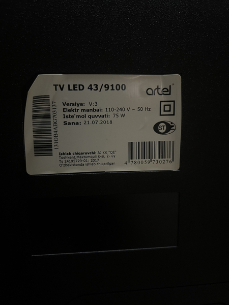 Artel televizor sotiladi xolati yaxshi
