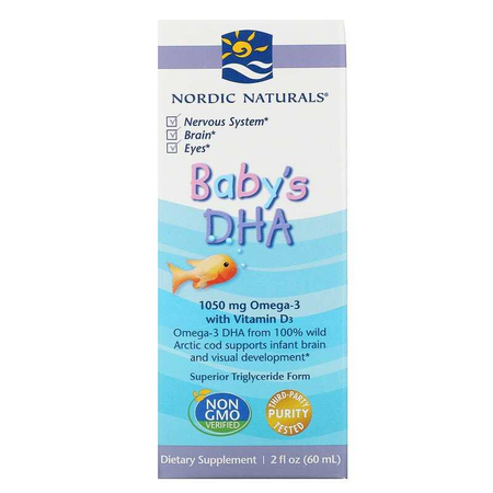 Nordic Naturals,  (ДГК) с витамином D3 для детей, 1050 мг, 60 мл
