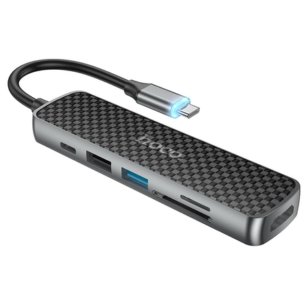 Type-C хаб hoco HB24 HDMI + USB3.0 + USB2.0 + SD + TF + PD