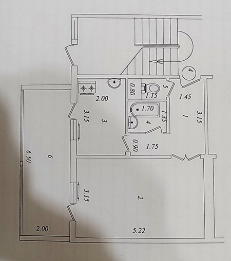 Yunusobod 10kv 45 kvadrat 2x6 balkon 1 etaj