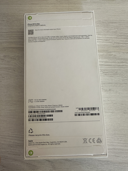 iphone 16 pro max LLA desrt titanium 256 gb