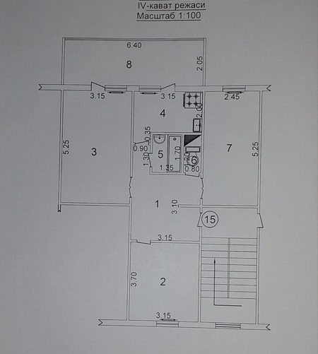 3-х ком. квартира (3/4/4). Юнусабад-15. Метро 50 м! 75 м², треб. рем.