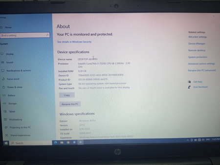 Hp core i3 7020u