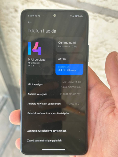 Redmi note 10 pro kafolati bilan
