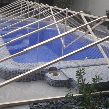 tent baner basen ustanovka kilamiz