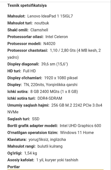 Lenovo IdeaPad Noutbuk