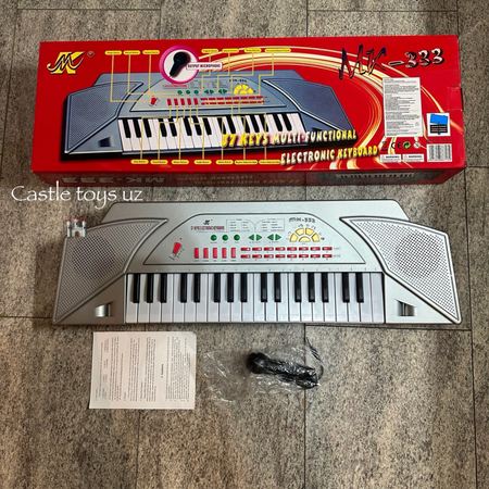 Детский синтезатор с микрофоном. 37клавиша Castle toys uz