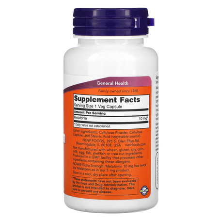 Now Foods, Мелатонин 10мг. melatonin 10 mg, мелотонин 10мг