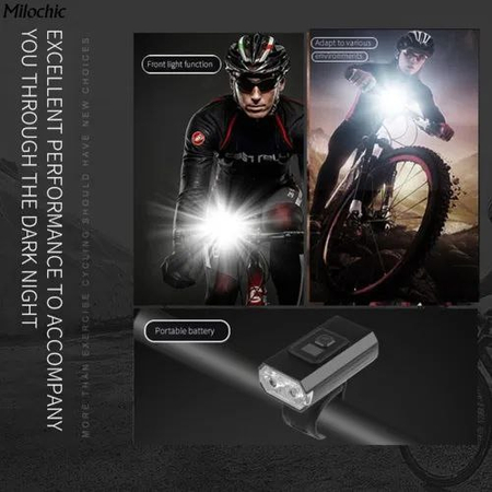 Велосипедны фонарь RECHARGEABLE BICYCLE LAMP. USB. (Два светодиода)