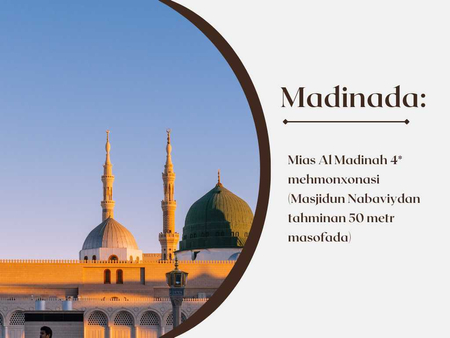 Umra safariga marhamat! 8 kunlik Komfort paket! Noyabr-Yanvar oylari!