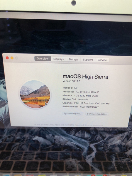 Macbook air 13 intel core i5