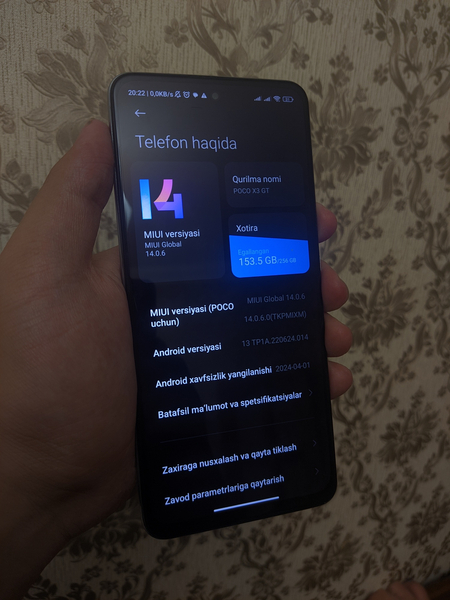 Poco x3 GT 256√8