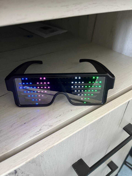 Светящие очки led с надписью , клубные очки , очки тусовочные