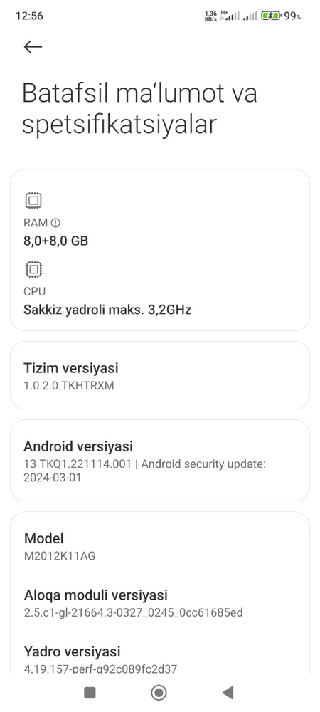 Poco f3. 5G  garantiya beriladi