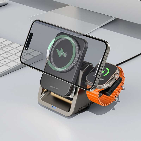 BOROFONE BQ30 Док-станция 3 в 1 Magnetic 20W iPhone 15 iWatch AirPods