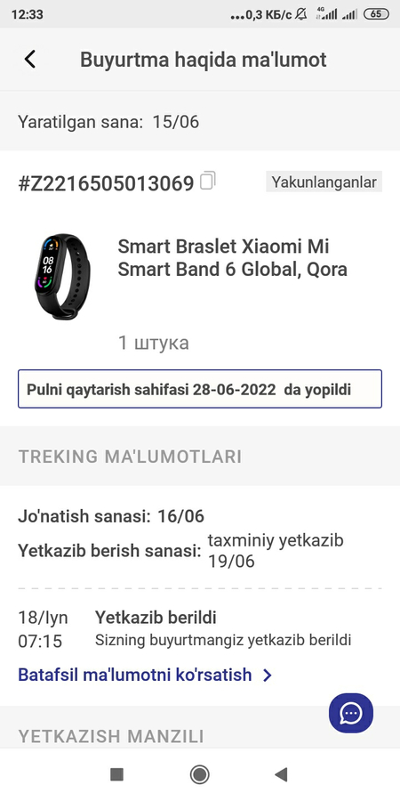 Mi smart band 6 global sotiladi