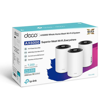 Роутер (Router) TP-Link Deco X80 (3-pack)/AX6000 Mesh Wi-Fi 6 System