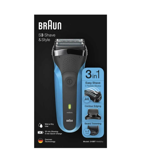 Бритва Braun Series 3 310BT аккумуляторная для мужчин, триммер