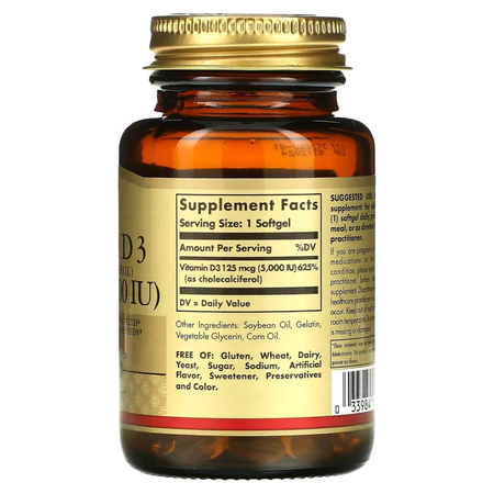 Solgar vitamin d3 5000IU, Солгар витамин д3 5000 доза, 5000ME
