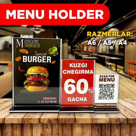 Ценникодержатели из оргстекла / Menu holder / sign holder / reklama