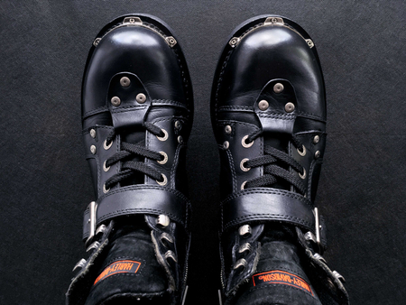 DEADSTOCK 2003 HARLEY-DAVIDSON® Brake Buckle Riding Boots — 28CM