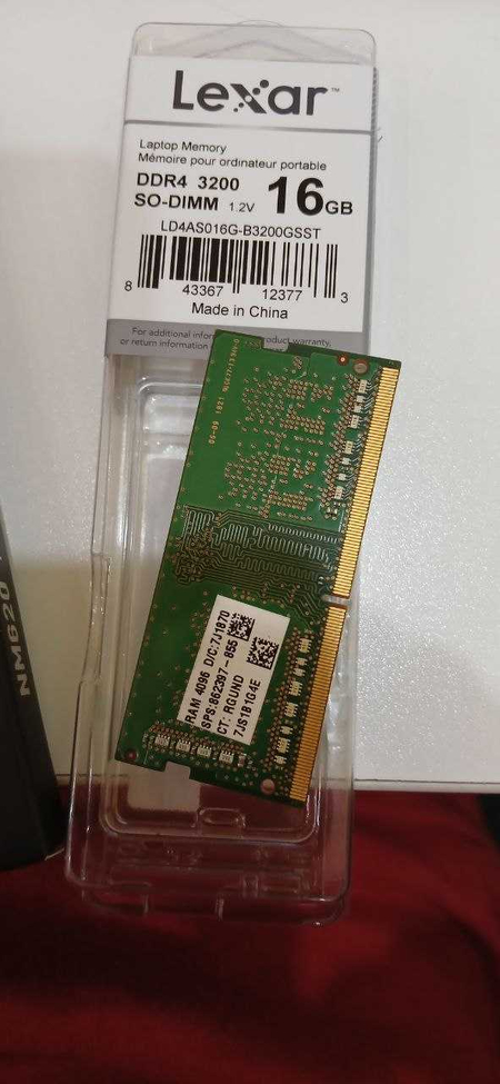 Samsung SO-DIMM OZU 4gb DDR4 2666hz va Lexar NVMe SSD 256gb